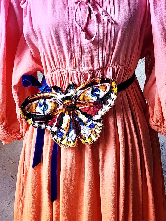 Ivana Ruzzo | Jewelry | Boho Blue Velvet Jabot Butterfly Necklacebelt ...